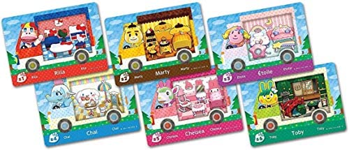 6Pcs Sanrio Animal Crossing Amiibo Card,Compatible Switch Games New Horizons stand Card(45*45mm)