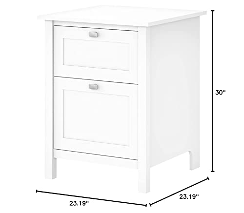 Bush Furniture Broadview File Cabinet, 23W, Pure White