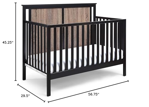 Suite Bebe Connelly 4 in 1 Convertible Crib in Black with Vintage Walnut
