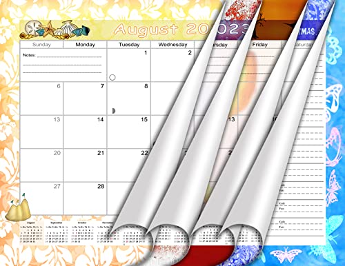 2023-2024 Academic Year 12 Months Student Calendar/Planner in Protective Sleeve for 3-Ring Binder, Desk or Wall -v003