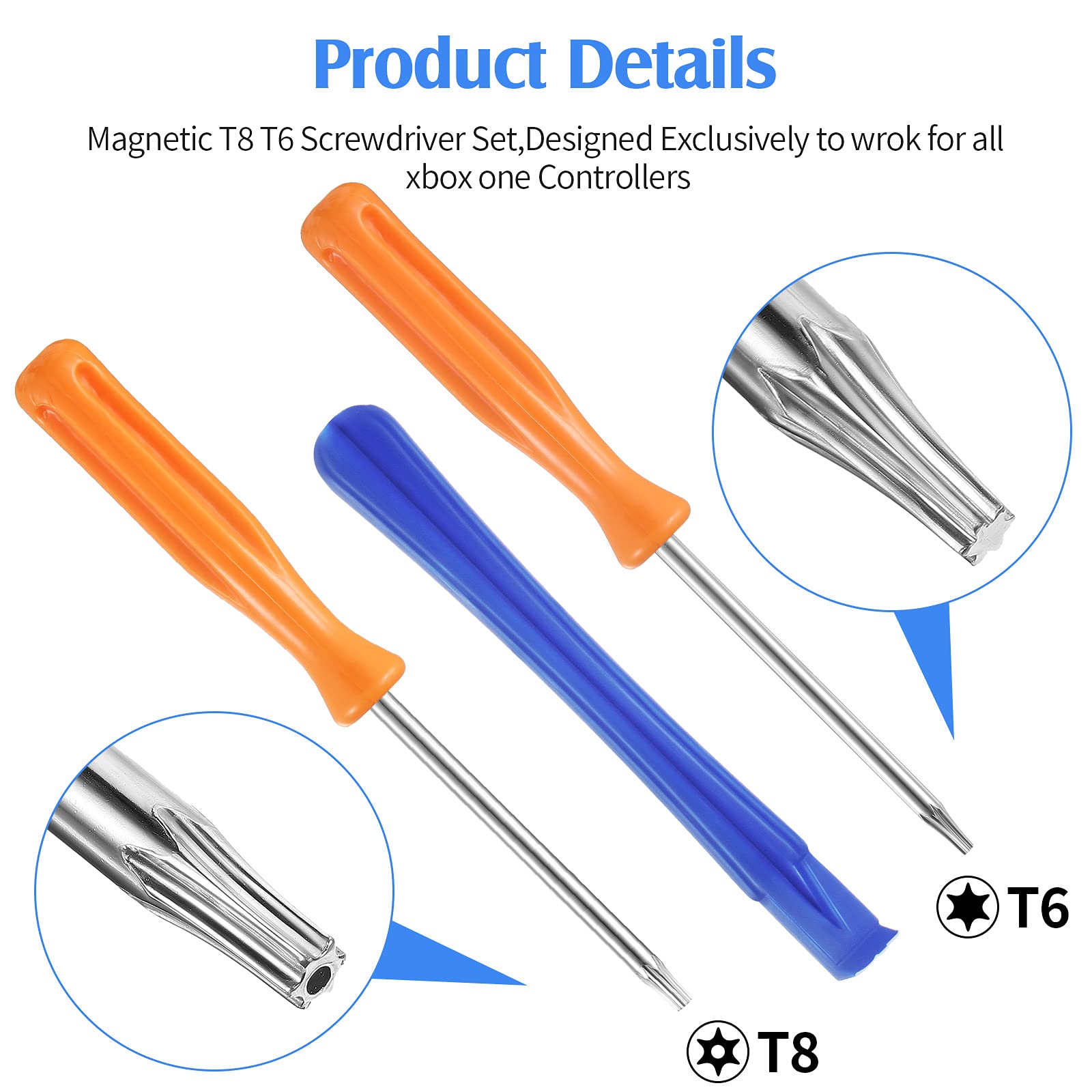 28 Piece Joystick Thumb Sleeve Silicone Cap Repair Kit with T6 T8 Screwdriver, 8 Pieces 3D Analog Joystick, 8 Pieces Thumb Caps, 8 Pieces Cat Claw Handle Buttons Compatible with Xbox One Controller