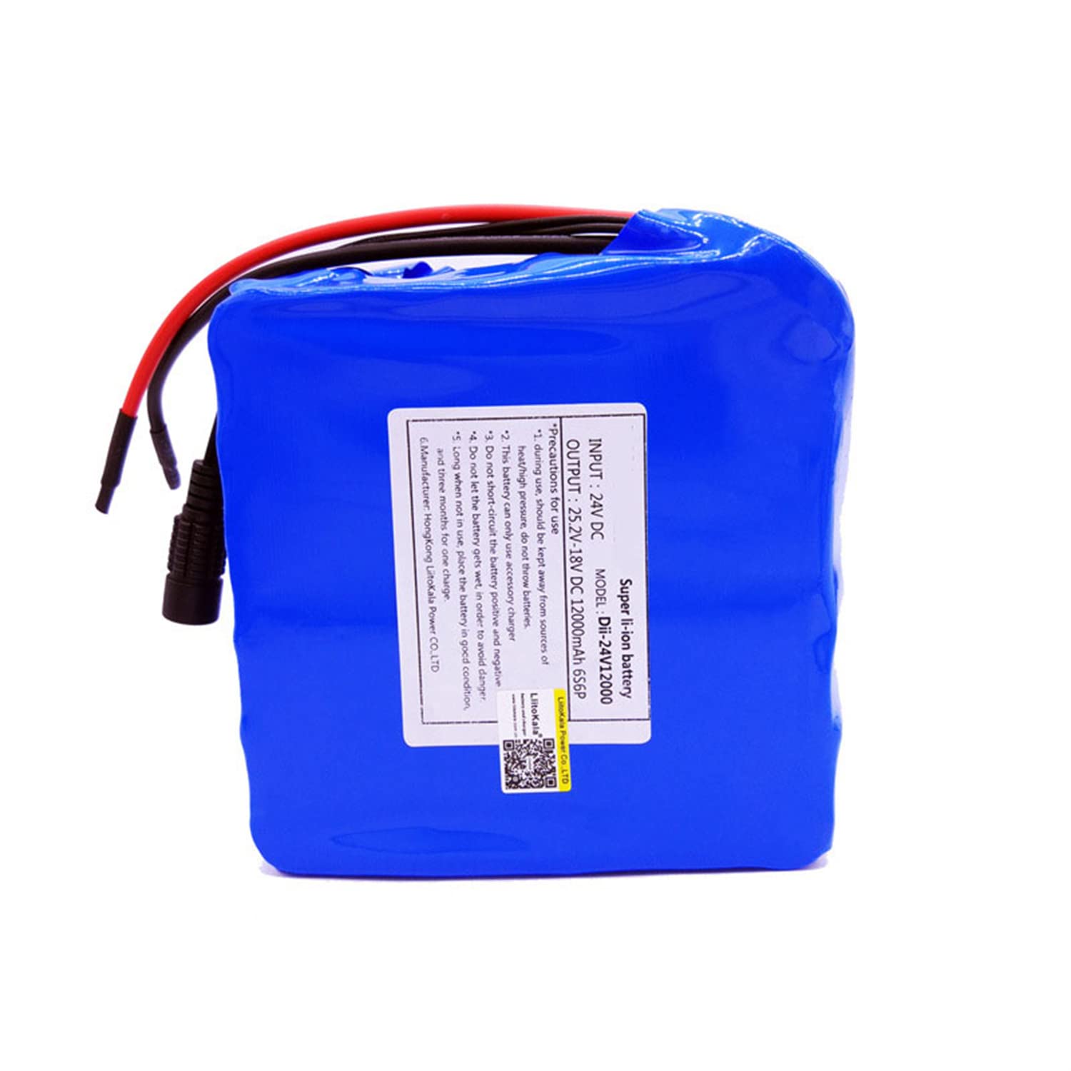 24V 12AH Li-Ion Battery Pack,Built-in BMS, 6S 6P Waterproof PVC Battery Pack, for Wheelchair Motor Kit