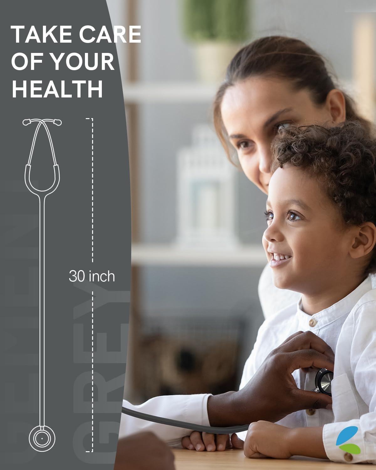 FriCARE Dual Head Stethoscope - Stethoscopes for Nurses, Medical Nursing Students, Paramedics/EMT/LVN/VNA Backup - FSA/HSA Eligible Estetoscopio, Haze Grey Tube, Stainless Steel Chestpiece