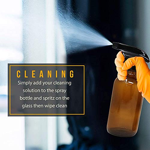Nylea Glass Spray Bottles - Premium Empty Spray Bottle for Cleaning, Hair, and Essential Oils - Refillable Spritzer Bottle for Plants & Cleaning Solutions - Mist & Single Trigger Sprayer (16 oz)