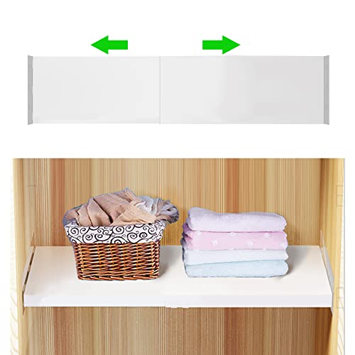 Adjustable Closet Storage Shelves with Seamless Sticker, Expandable Wardrobe Shelves Organizer System for Kitchen, Cupboard, Wardrobe, Under Sink and Bathroom, Easy Installation (Small, 1Pack)