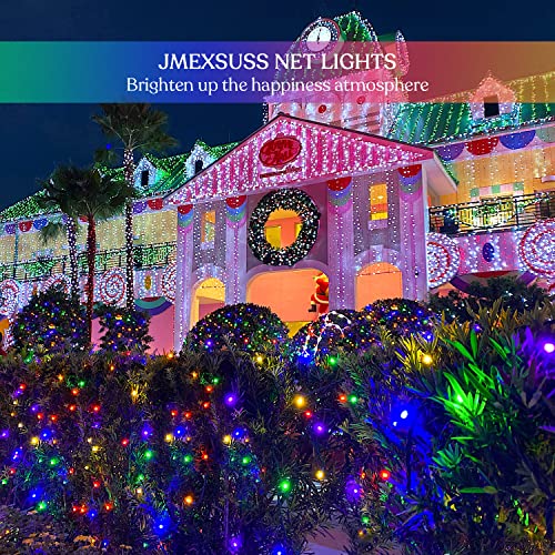 JMEXSUSS Solar Net Mesh String Lights Outdoor Waterproof Lights, 8 Modes Remote Control Waterproof Solar Net Lights Outdoor Green Wire 9.8ft x 6.6ft 320 LED Mesh Lights(Multi Color)…