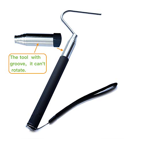 JOCYI 40inch Collapsible Snake Hook Sturdy Non-rotatable Stainless Steel Hook, Tool Hook，Designed with Groove, Can't Rotate, is Easier tooperate and Safer