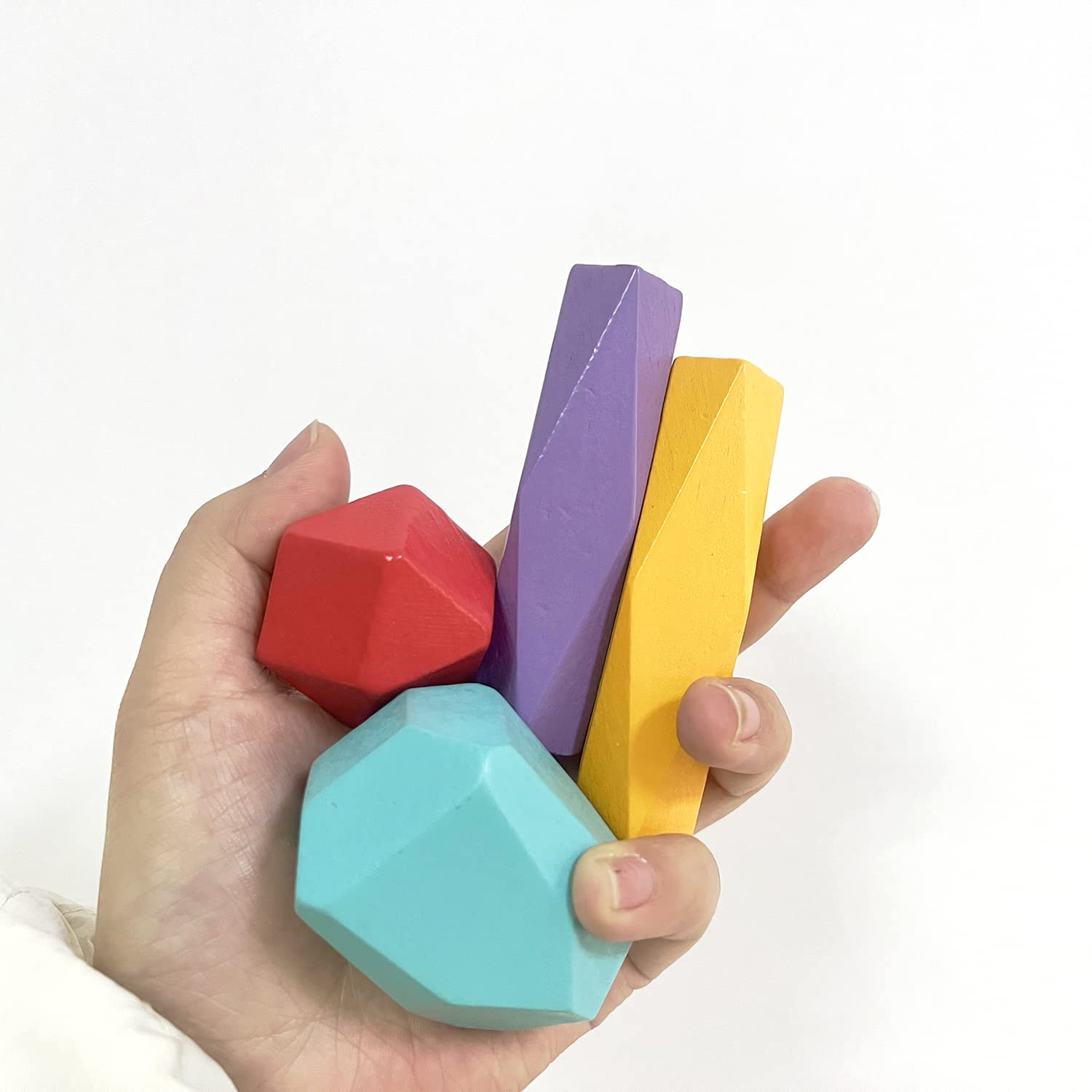 38 Pcs Wooden Stacking Stones Balancing Set: Montessori Educational Toy for Pre-School, Children's Building Blocks Game, Suitable for Boys and Girls