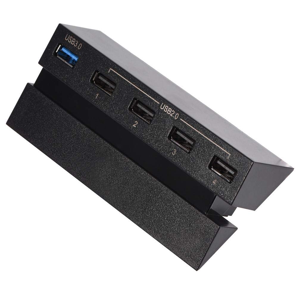 Bewinner USB Hub for PS4, 5 Ports/Multi-Ports/Low /Easy Installation/Stylish Hub ABS Hub for PS4 Game Console with USB 3.0 and USB 2.0 Port