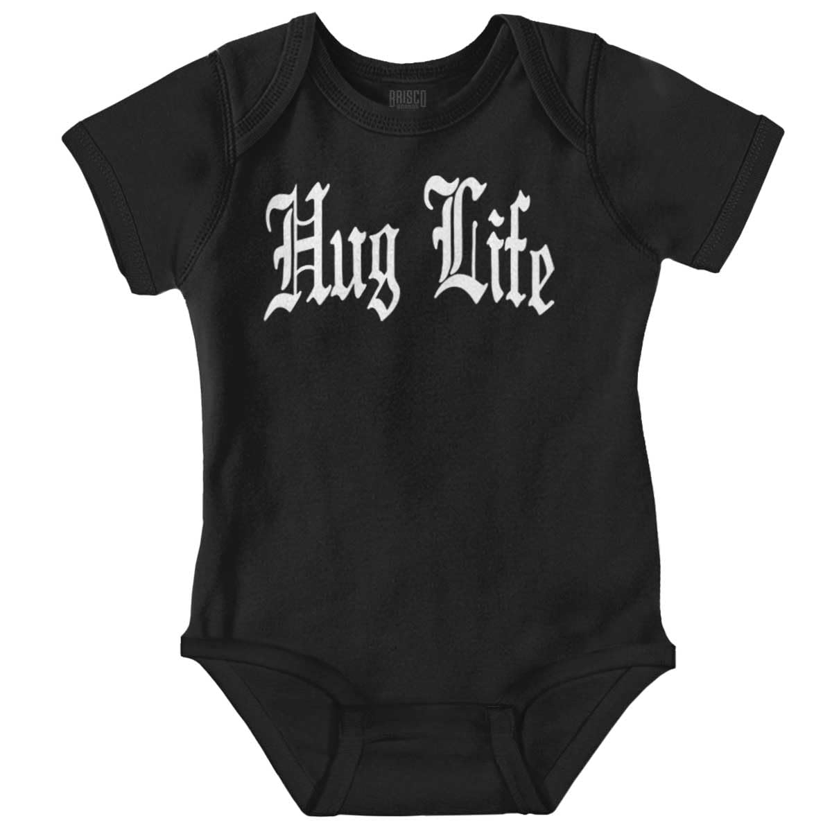 Brisco Brands Hug Life Tattoo Letters Font Funny Baby Romper Boys or Girls