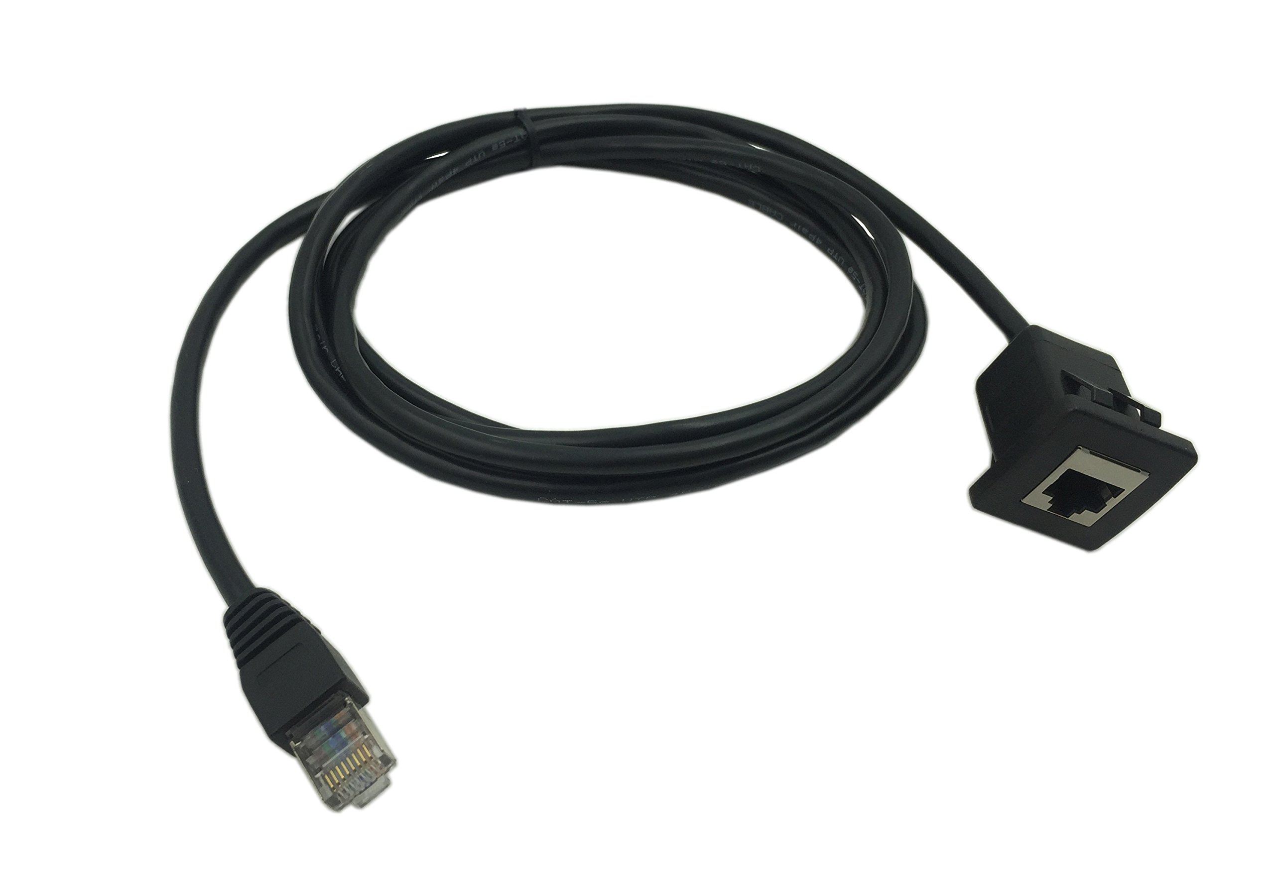 CERRXIAN RJ45 Male to Female LAN Ethernet Network Cat 5e Panel Mount Cable (Black)(2m)