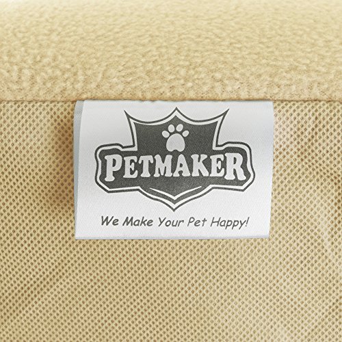 Cat House - Indoor Bed with Removable Foam Cushion - Pet Tent for Puppies, Rabbits, Guinea Pigs, Hedgehogs, and Other Small Animals by PETMAKER (Tan),(L) 13.5β x (W) 13.5β x (H) 15β
