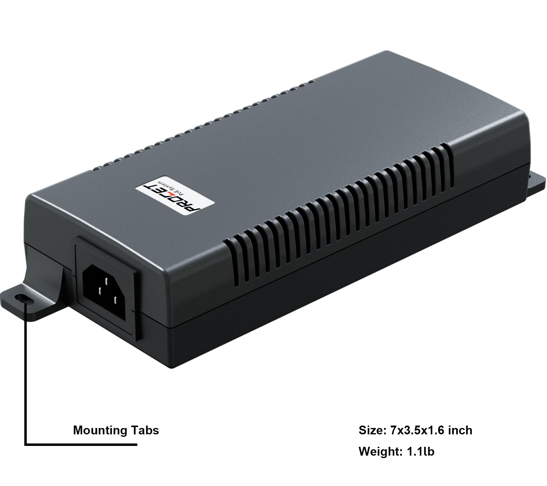 PROCET SFP Fiber PoE Injector 60W SFP Uplink PoE++ Power Injector Gigabit IEEE802.3af/at Compliant, -40℉ to 131℉ for PTZ Camera, Access Point, POS, Kiosk