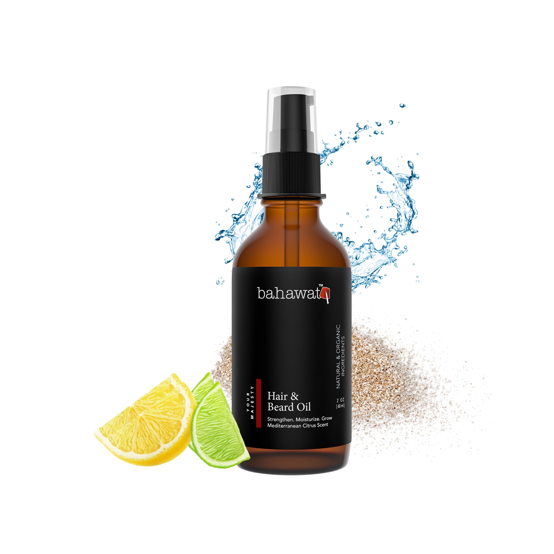 BAHAWAT: Premium Beard Oil Conditioner & Softener - Your Majesty- 2 ounce - Beard Itch and Dry Skin Relief - Handcrafted from Natural Ingredients - Label may vary