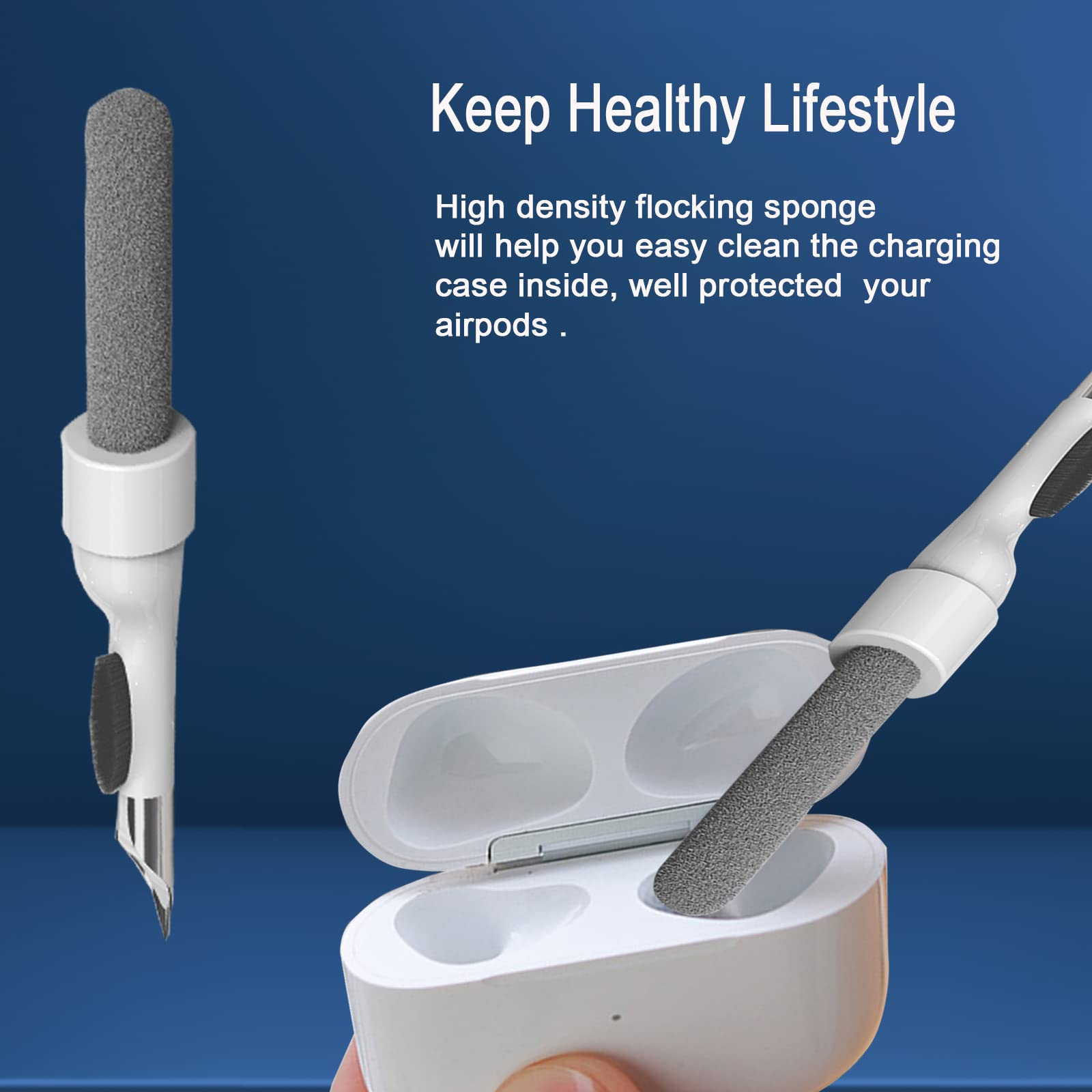 2022 Cleaner Kit for Airpods 1 2 3, Multi-Function Wireless Earbuds Cleaning Pen in-Earphone Cleaning for Huawei Samsung MI Tablet Laptop.