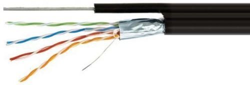 Certicable 100' Ft. Cat-5E Outdoor Shielded Aerial SELF Supporting with Steel Messenger No Connectors
