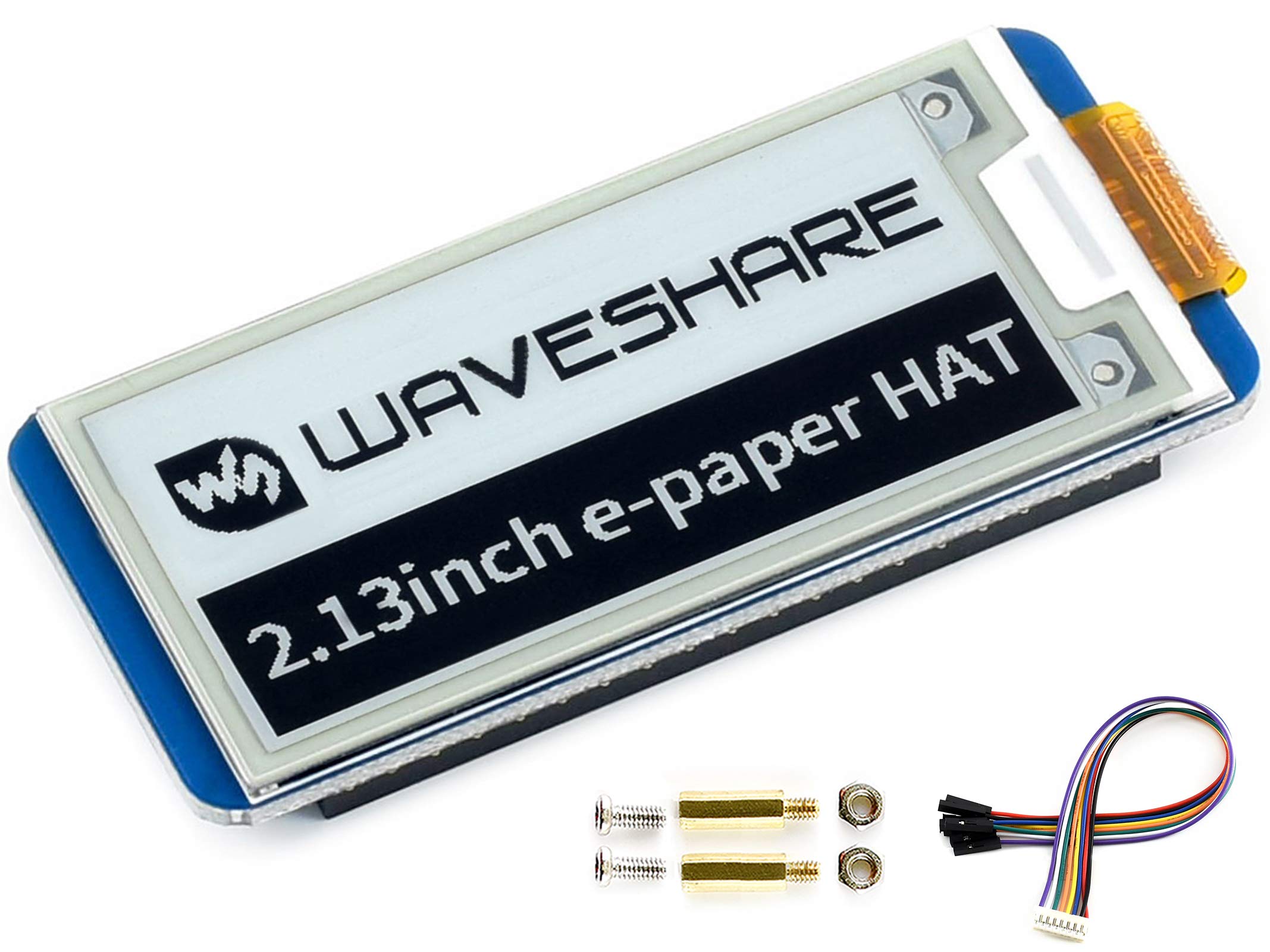 2.13inch E-Ink Display HAT V4 Version, Black/White Two-Color 250x122 Pixel E-Paper Module for Raspberry Pi 5/ 4B/3B+/3B/2B/A+/Zero W/WH/Zero 2 W/Jetson Nano SPI Interface, Support Partial Refresh