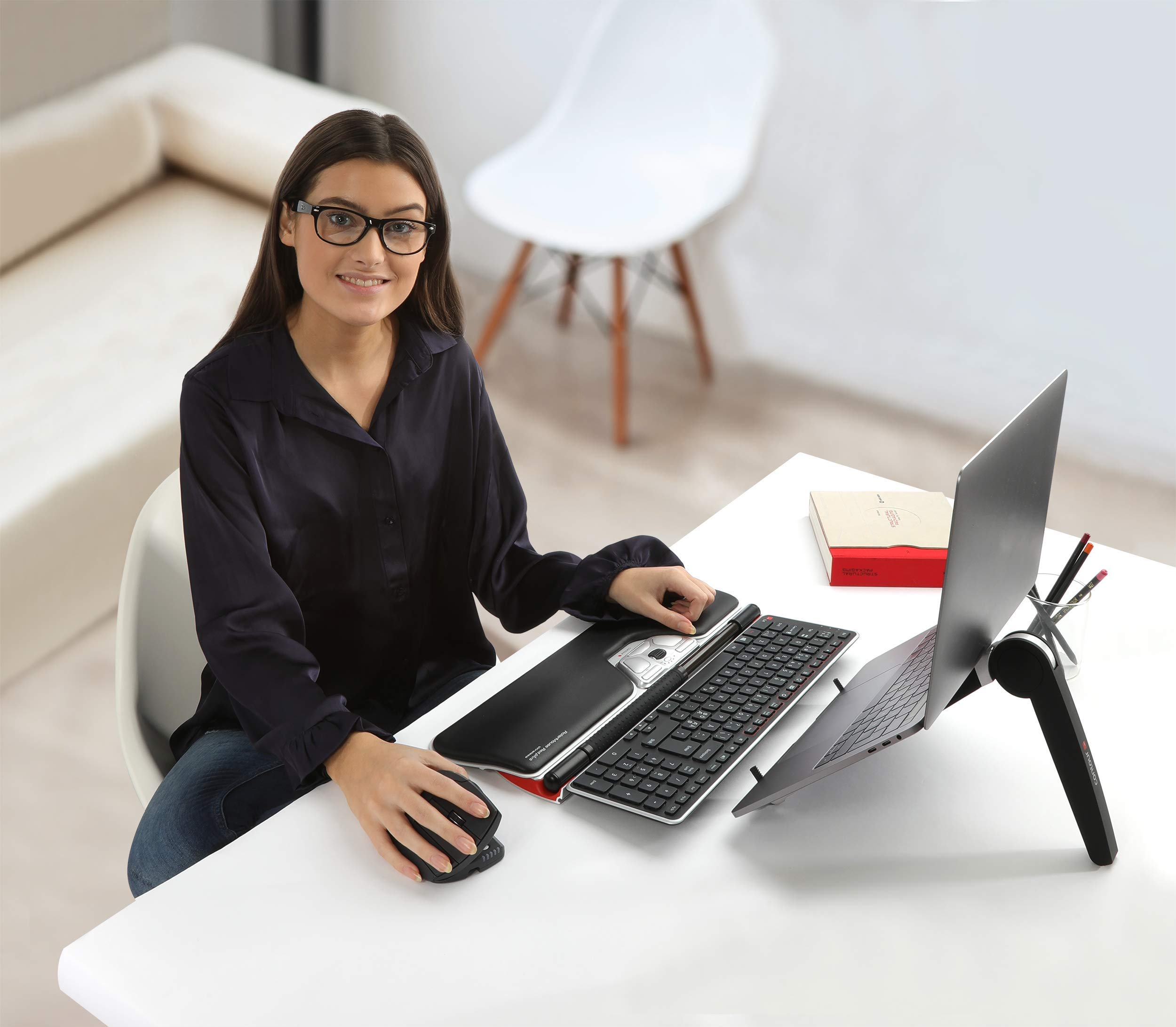 Contour Design Travel Kit Red - Ergonomic Computer Accessories for Mobile Work - Includes Laptop Stand, RollerMouse Red, Balance Keyboard, and Travel Sleeve