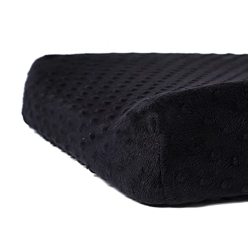 Changing Pad Cover Super Soft Minky Dots Skin-Friendly Breathable Wipeable Changing Table Sheets for Baby Boy and Baby Girl (Black)