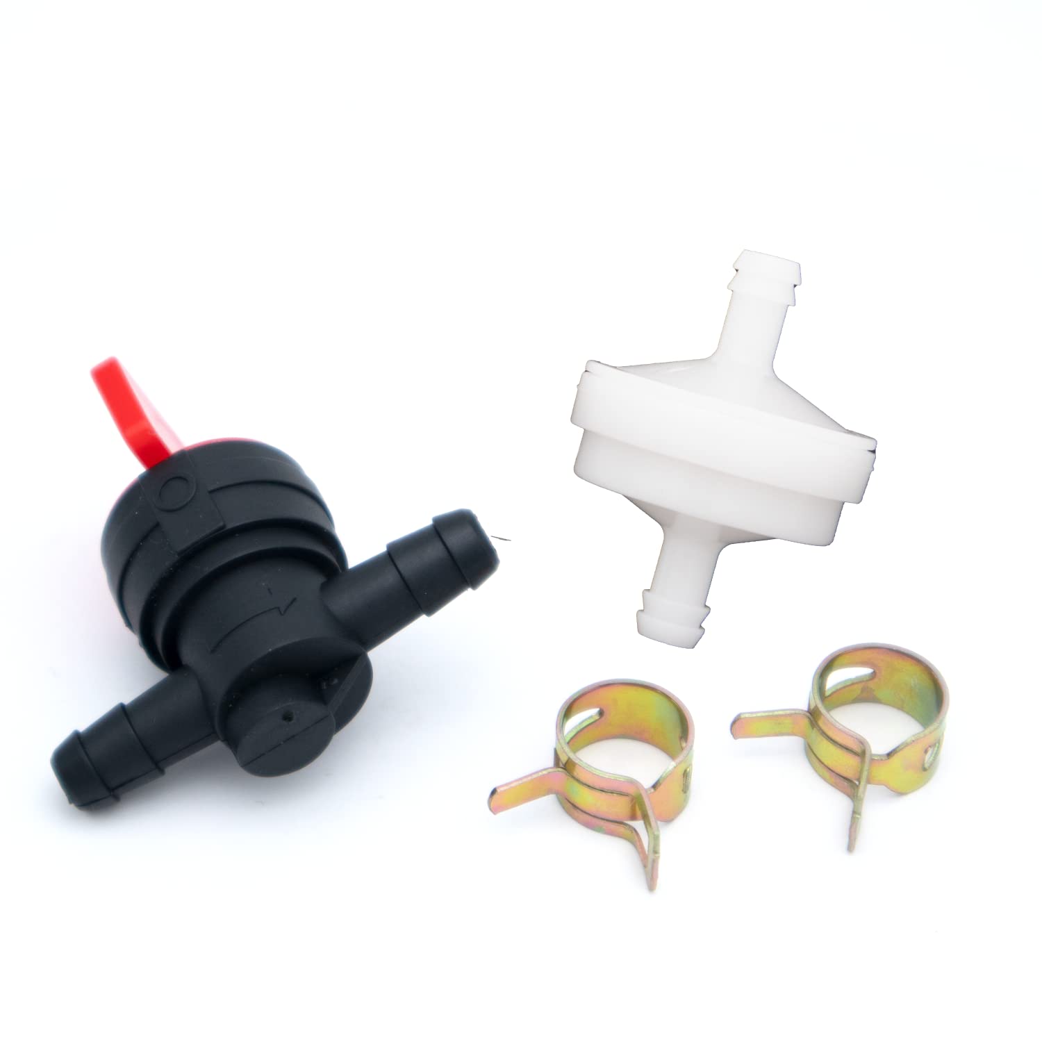 394358 fuel filter and 394358S 5098H 5098K Fuel Filter with 493960 494768 698183 1/4" Inline Gas Fuel Cut Off Shut Off Valve Fit With Lawn Mower Replacement(1pack)