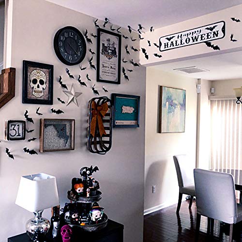 Joy Bang Halloween Bats for Wall Halloween 3D Bats Decoration Plastic Halloween Bats Stickers Halloween Decorative Bats for Home Wall Window Decorations