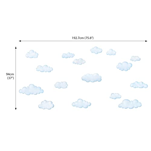 DECOWALL DS9-1702 Clouds Kids Wall Stickers Wall Decals Peel and Stick Removable Wall Stickers for Kids Nursery Bedroom Living Room décor