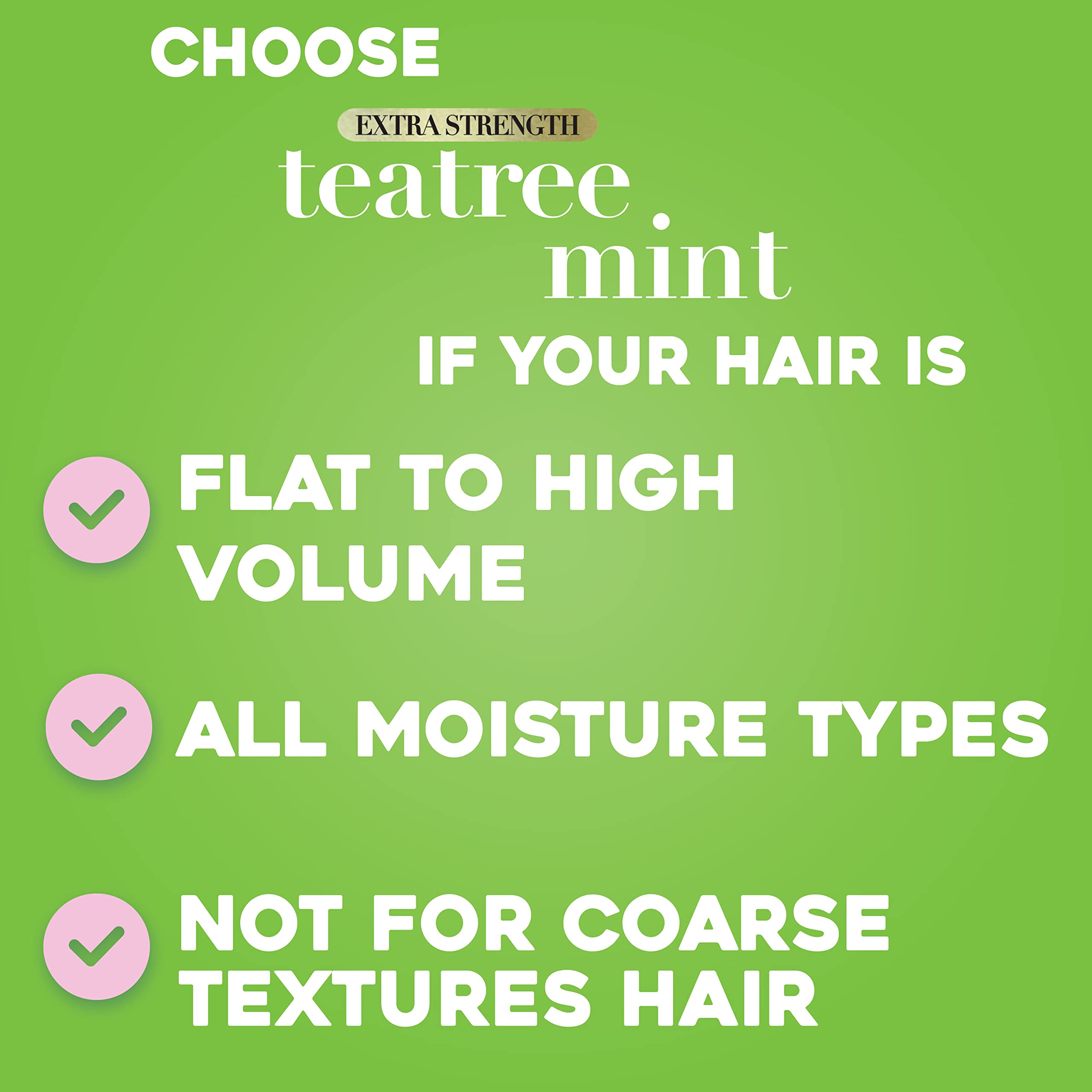 OGX Extra Strength Refreshing Scalp + Teatree Mint Shampoo, Invigorating Scalp Shampoo with Tea Tree & Peppermint Oil & Witch Hazel, Paraben-Free, Sulfate-Free Surfactants, 25.4 Fl Oz