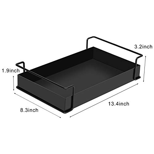 YURONG Decorative Coffee Table Tray Black Tray with Handles Serving Tray Christmas Decorations Tray for Home Table House Room 13.4 X 8.3 X 3.2 inches