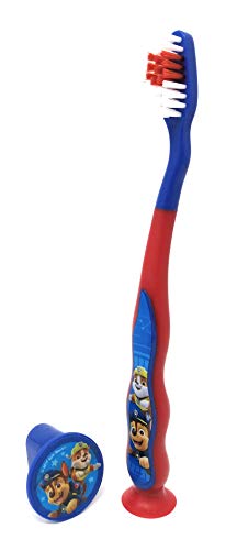Firefly Nickelodeon Paw Patrol Kids Toothbrushes with Suction Cup and Toothbrush Cap - for Girls 3+ yrs. (2 Count (Pack of 1), Blue)