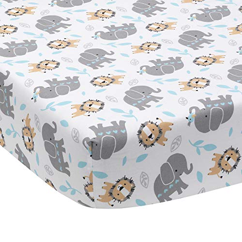 Bedtime Originals Jungle Fun 3-Piece Crib Bedding Set, Blue/Gray(Pack of 1)