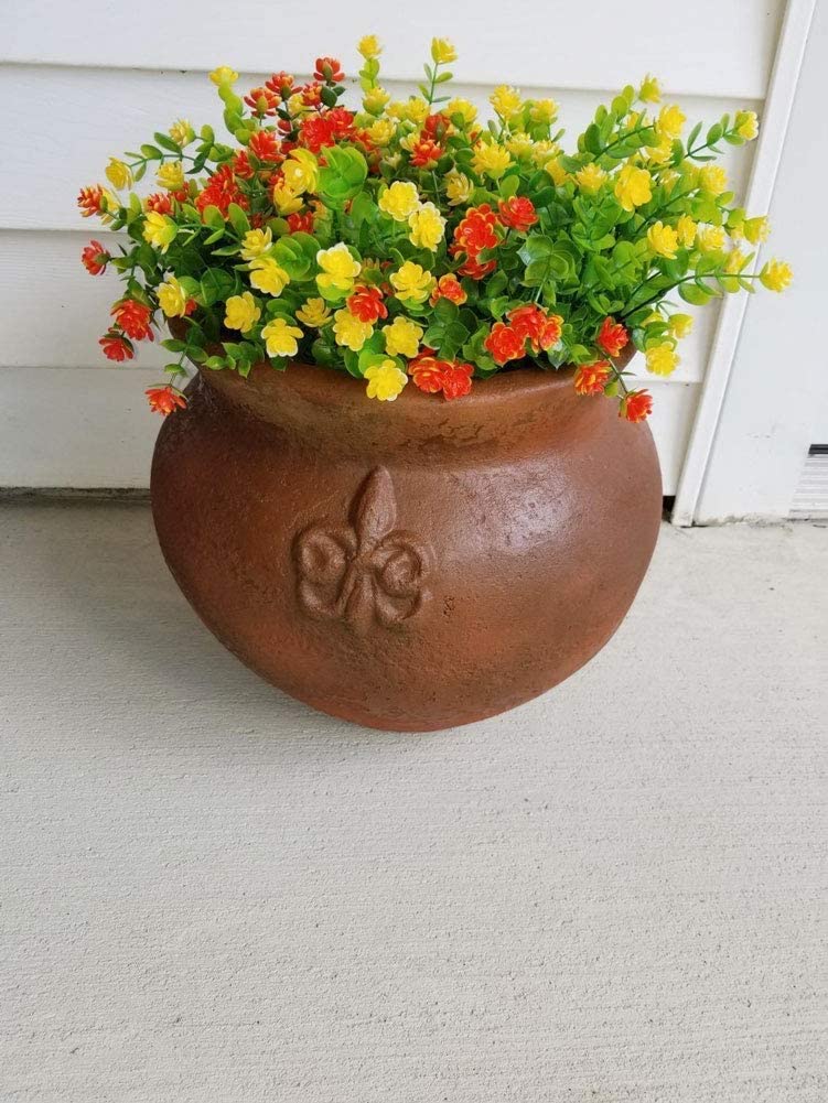 4 Bundles Artificial Flowers Outdoor Decoration UV Resistant Plants Plastic Fake Window Box Home Garden Office Wedding Decor