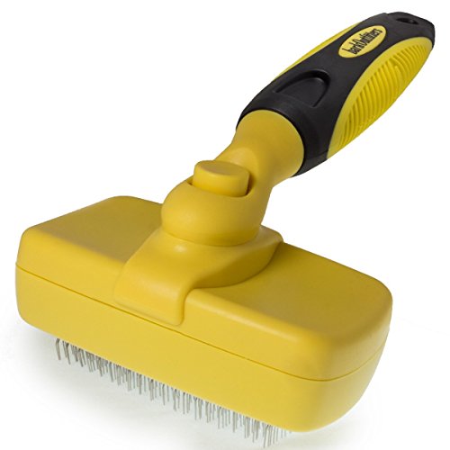 barkOutfitters Cat Slicker Brush, Quick Self-Cleaning Pro Quality Grooming Comb for Cats