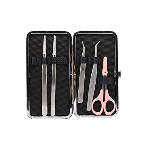 NUOMI Tweezers Storage Cases PU Outer Layer Rectangle Protective Box Makeup Tools Small Organizing Bags for Eyelash Curler/Eyelash Extension Tweezers/Scissors/Grooming Tool, White