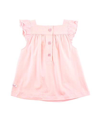 RuffleButts® Girls Pink Flutter Square Neck Top - 5