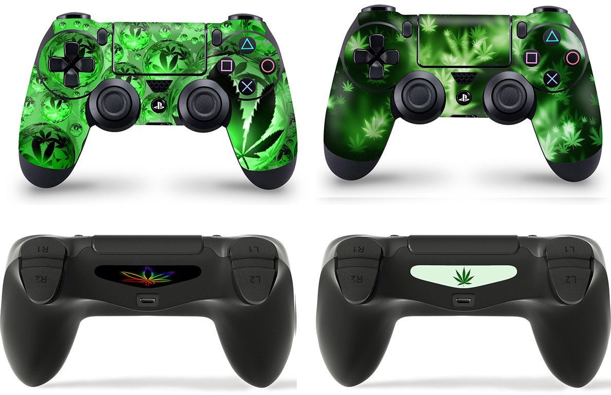 2 x Weed Playstation 4 PS4 Controller Skins Full Wrap Vinyl Sticker