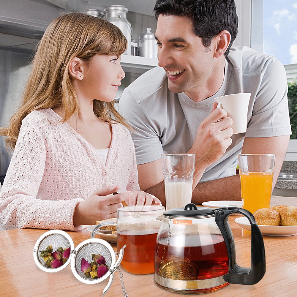 2Pcs Stainless Steel Tea Ball, 2.04 Inch Mesh Tea Infuser Strainers, Premium Tea Filter Tea Interval Diffuser for Loose Leaf Tea and Seasoning Spices
