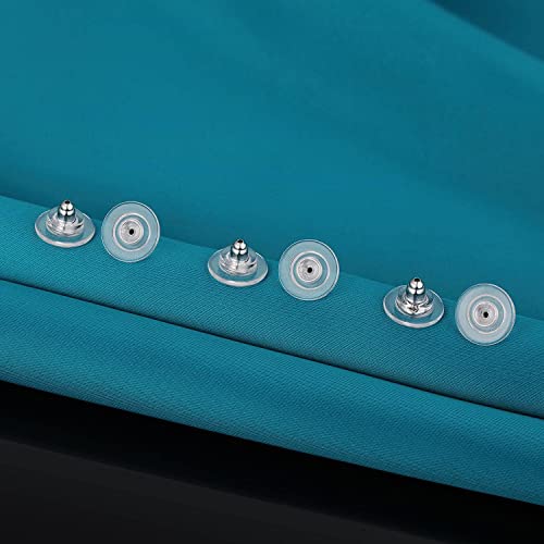 3-Pairs 925 Sterling Silver Locking Earring Backs Replacements for Diamond Studs,14K White Gold Plated Hypoallergenic Secure Earring Backs (White Gold)