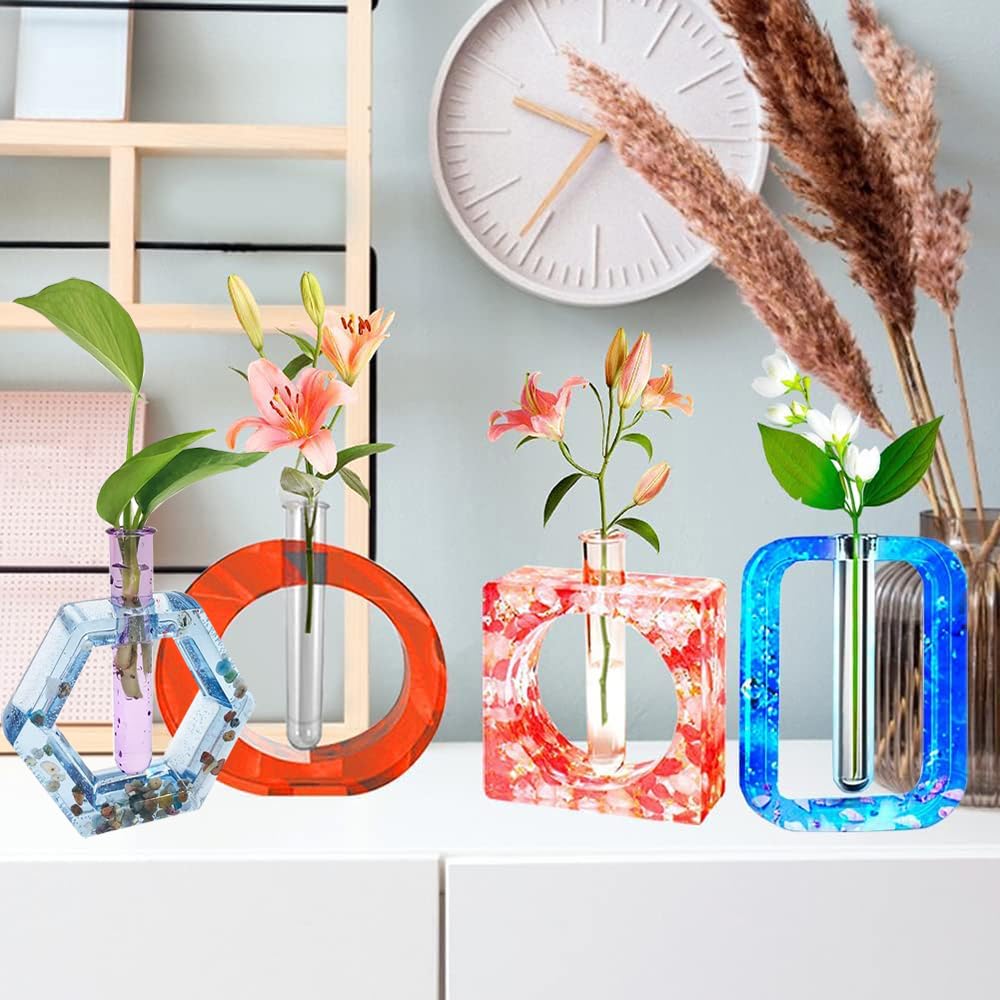 9Pcs Clear Test Tubes for Plant Propagation Station Hydroponic/Flowers for Home Office Desktop Decoration(Test Tube)