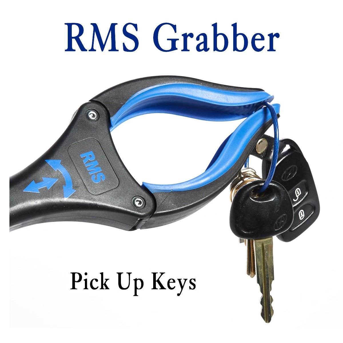 2-Pack 34 Inch Extra Long Grabber Reacher with Rotating Jaw - Mobility Aid Reaching Assist Tool (Blue)