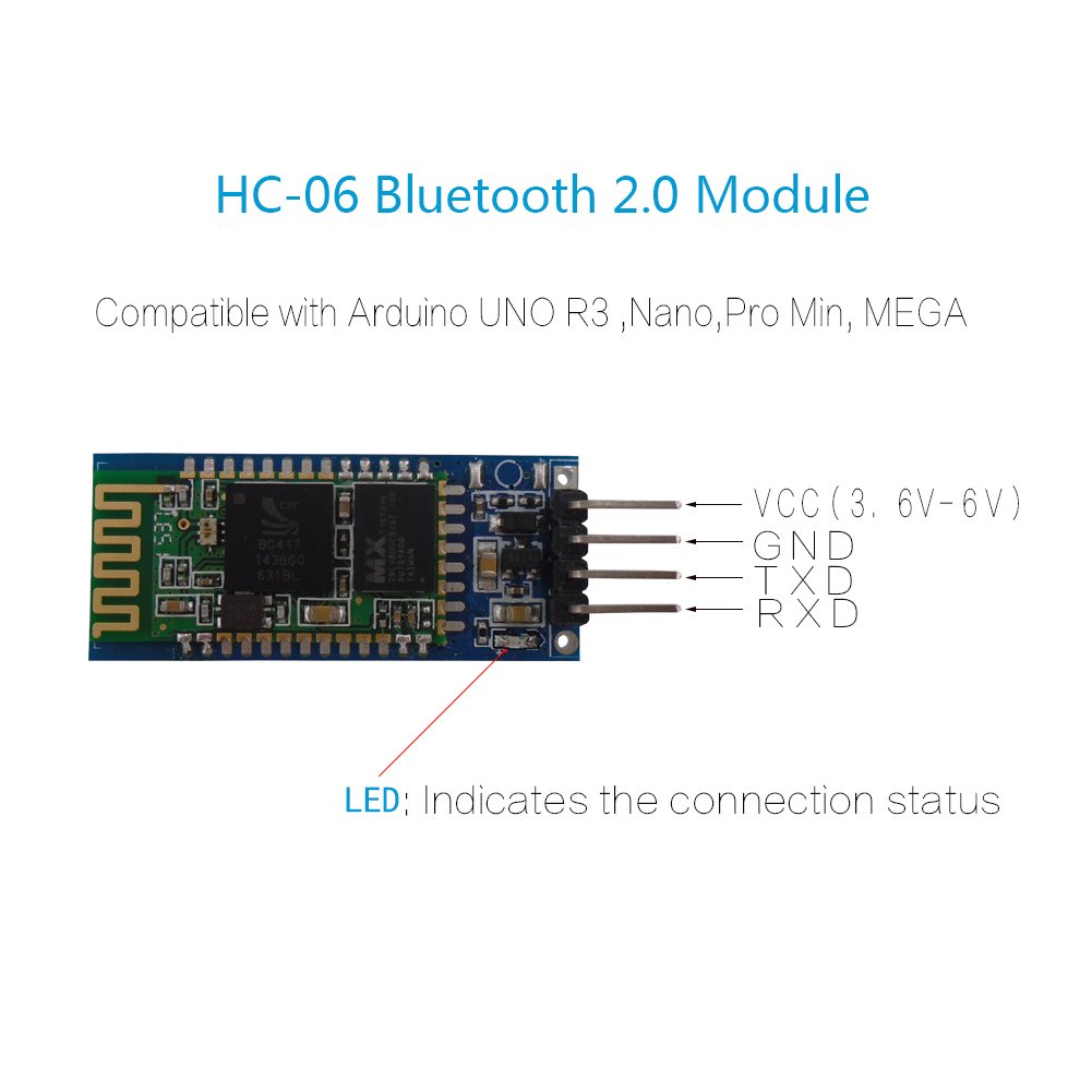 DSD TECH HC-06 Bluetooth 2.0 SPP Wireless BT Module for UNO R3 Nano (Basic Version)
