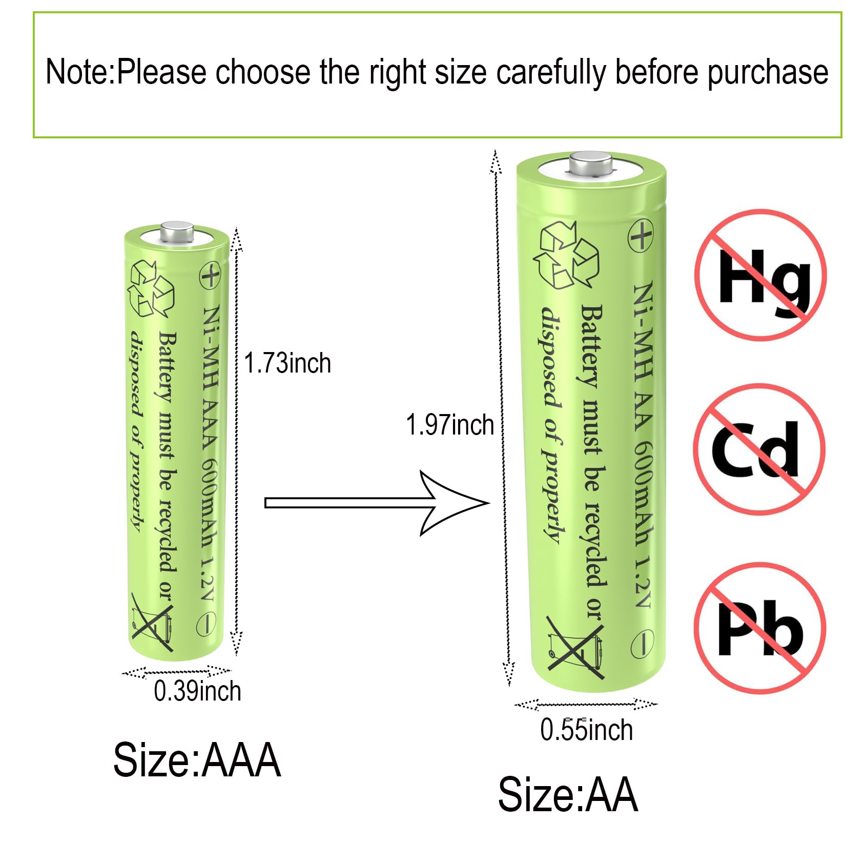 GSUIVEER Rechargeable Solar Light Batteries AAA NiMh 600mAh 1.2V for Outdoor Garden Lights (8 Pack)