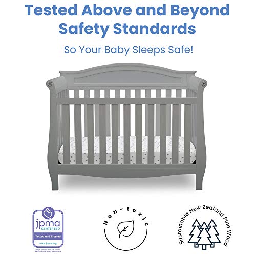 Delta Children Lancaster 4-in-1 Convertible Baby Crib, Grey