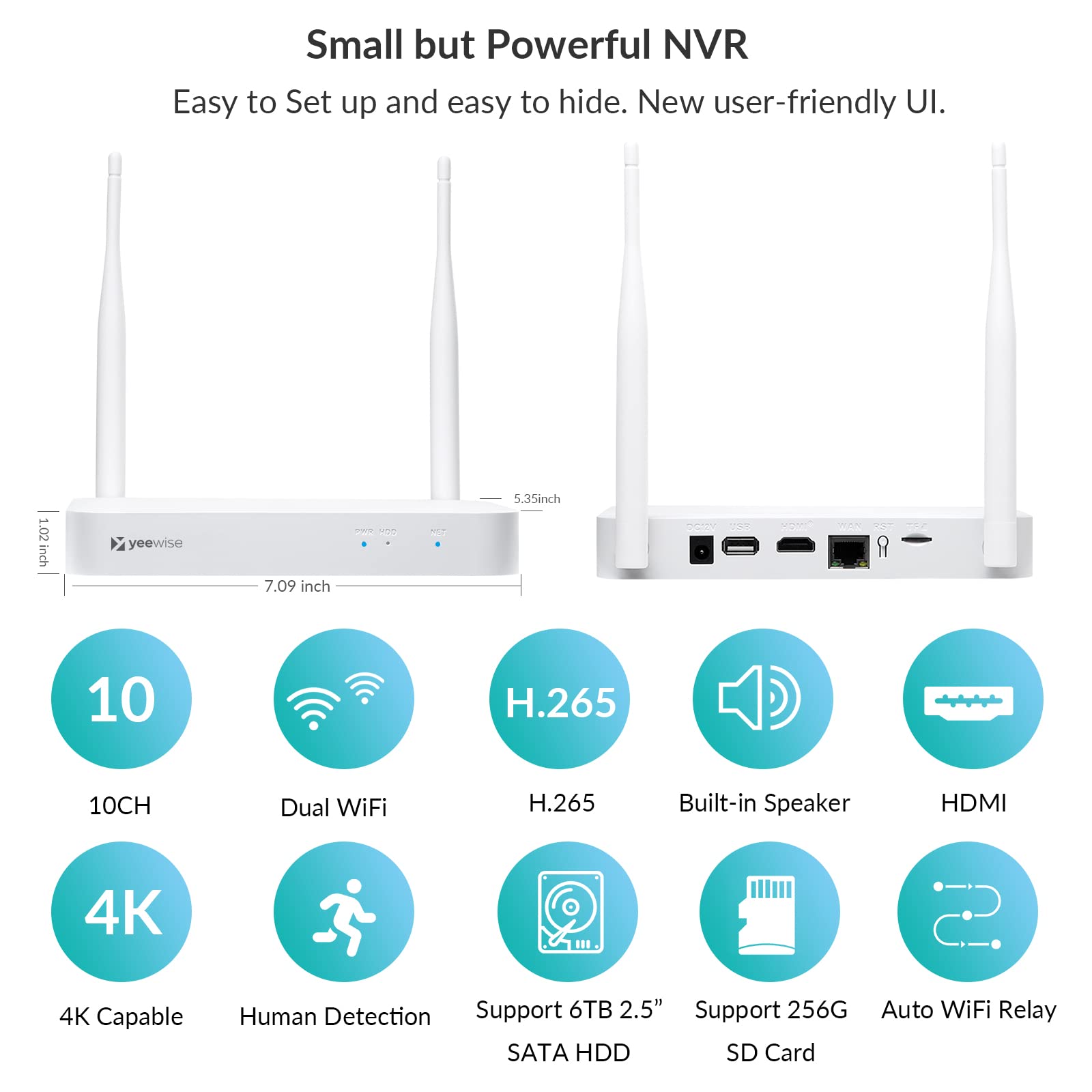 2K Wireless Security Camera System, Plug-in Outdoor PTZ WiFi Camera System, 4pcs Dual Lens Pan Tilt WiFi Camera with Auto Tracking, 10CH WiFi NVR with 500GB HDD for 24/7 Recording (Add-on Camera)