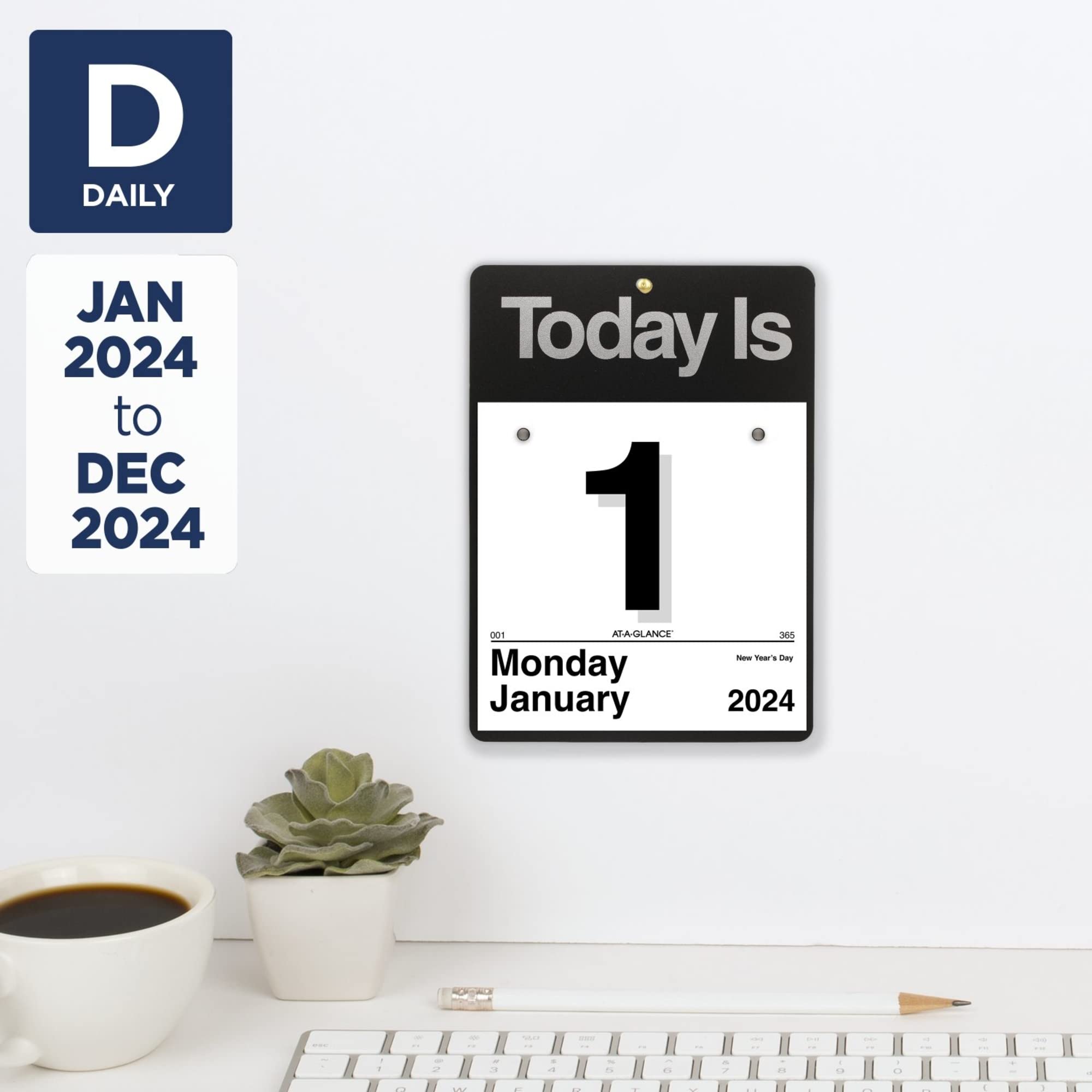 2024 AT-A-GLANCEĀ® "Today Is" Daily Wall Calendar Refill, 8-1/2" x 8", January to December 2024, K450