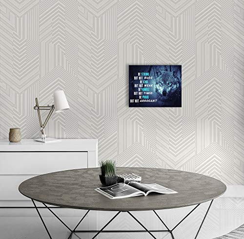 Motivational Wall Art Inspirational Quotes Office Canvas Poster Print Framed Artwork Mindset Like A Wolf Home Decor for Living Room Bathroom Decoration 16x20inch