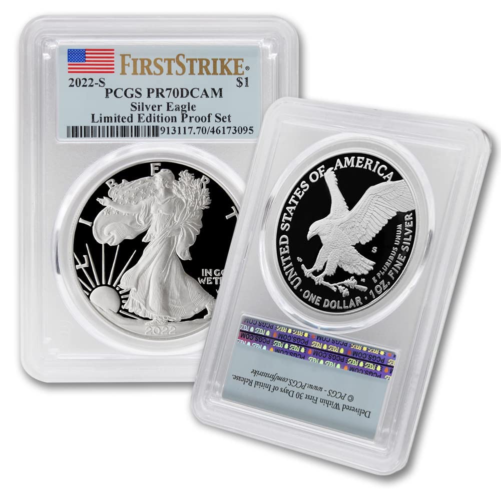 2022 S 1 oz Proof American Silver Eagle Coin PR-70 Deep Cameo (First Strike - Limited Edition Proof Set) $1 PCGS PR70DCAM