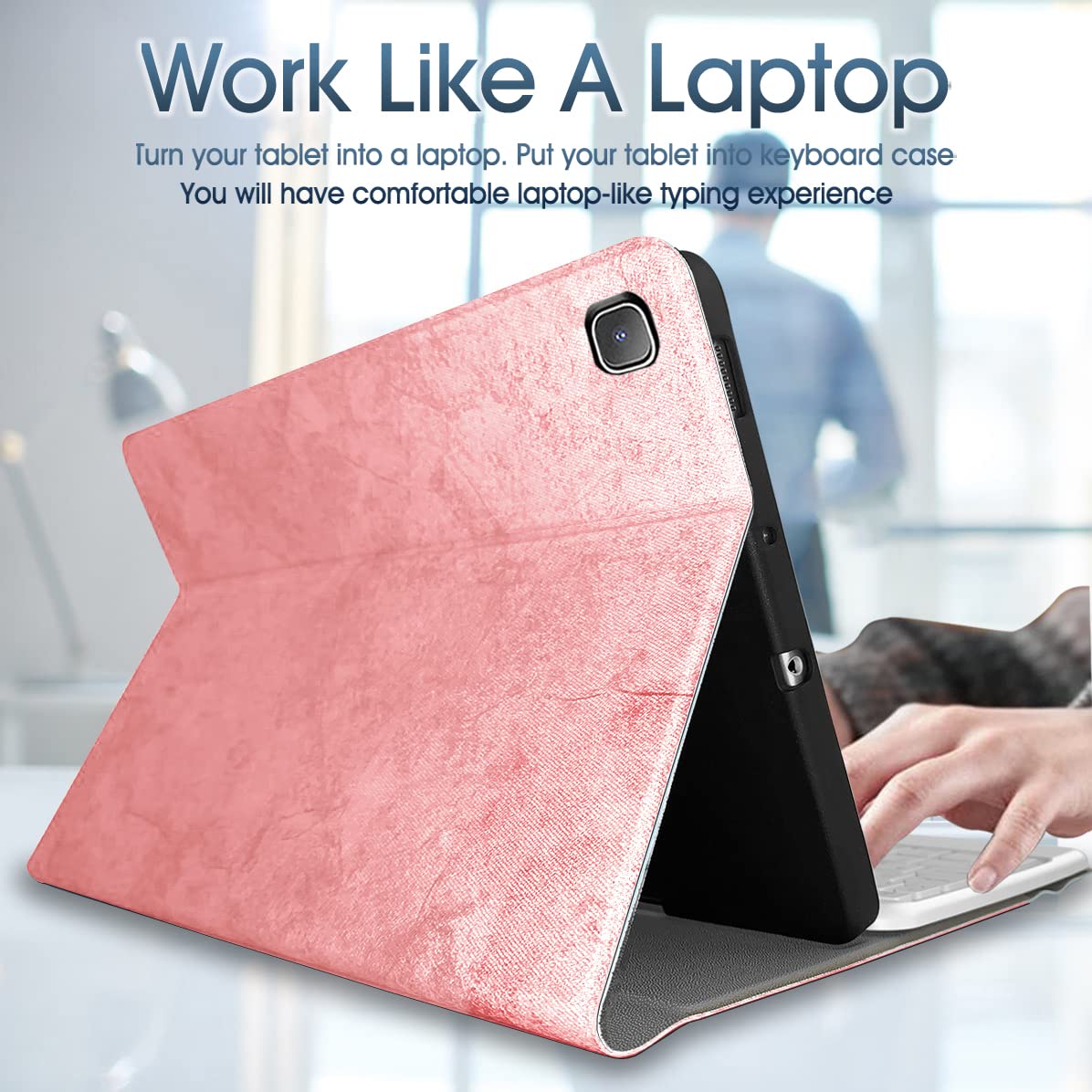 Wineecy Backlit Keyboard Case for Samsung Galaxy Tab S6 Lite 10.4 Inch 2024/2022/2020, 7 Colors Backlight Detachable Wireless Keyboard PU Folio Stand Cover Case with S Pen Holder, Pink