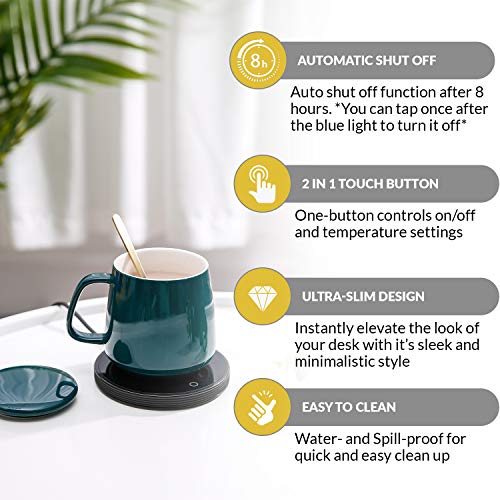 Coffee Mug Warmer for Desk - Electric Cup Warmer for Desk - 2-Setting Coffee Cup Warmer for Coffee - Safe, Easy-to-Use Mug Warmer Coffee Warmer for Desk Heated Coffee Mug DiviniTi (NO Mug Included)