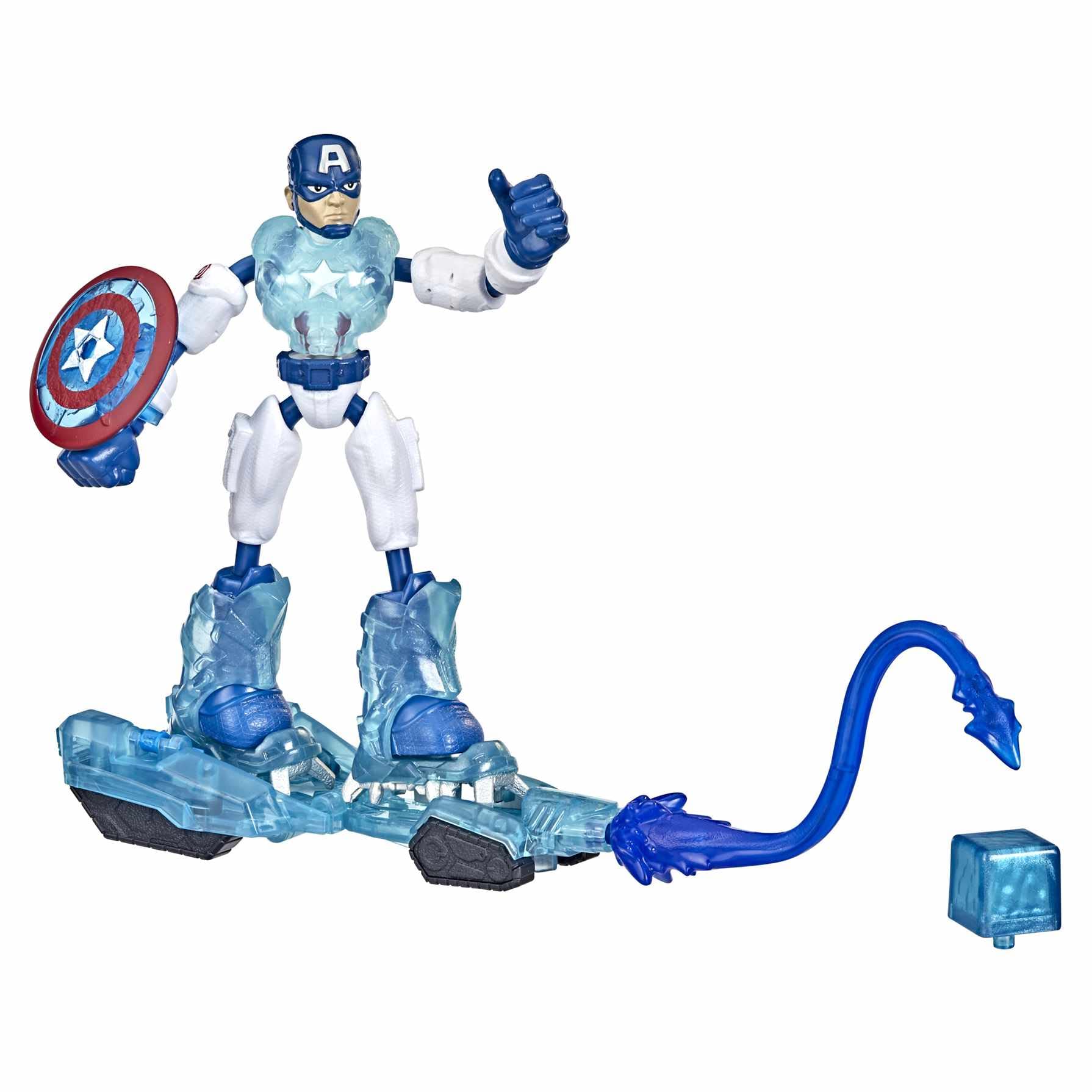 Avengers Marvel Bend and Flex Missions Captain America Ice Mission Figure, 6-Inch-Scale Bendable Toy with 2-in-1 Accessory, Ages 4 and Up