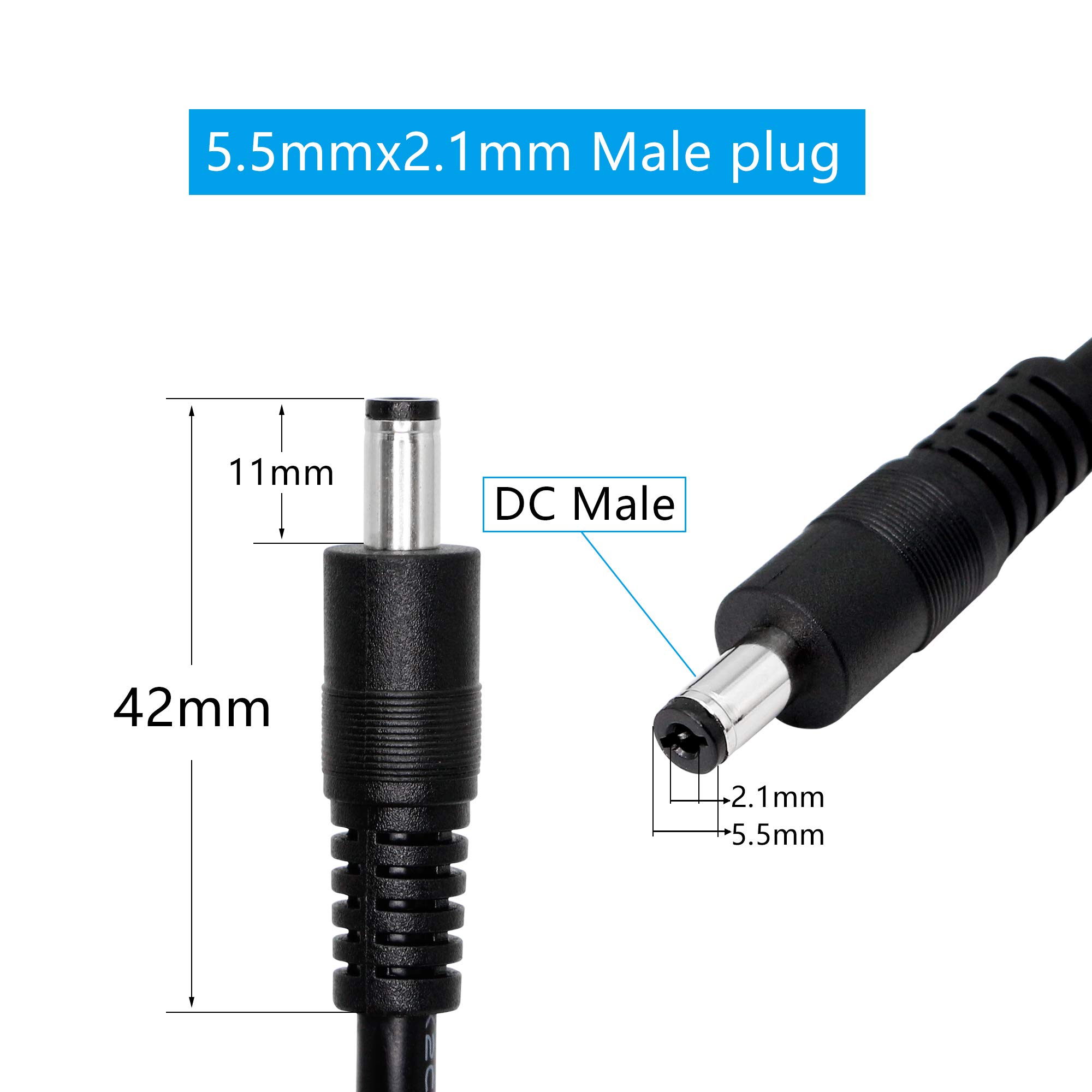 GINTOOYUN DC Power Extension Cable,DC 5.5mm x 2.1mm Male to Female Power Adapter Cable,3FT 18AWG Heavy Duty Cord for 12V CCTV Wireless IP Camera,LED,Car,More.-2PCS